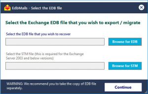 EdbMails Exchange EDB Converter Tool