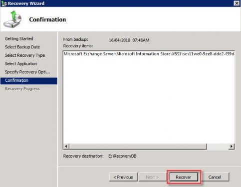 Restore Exchange 2010 Mailbox from Recovery Database