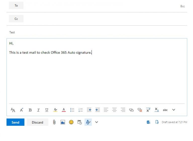 Auto Signature in office 365