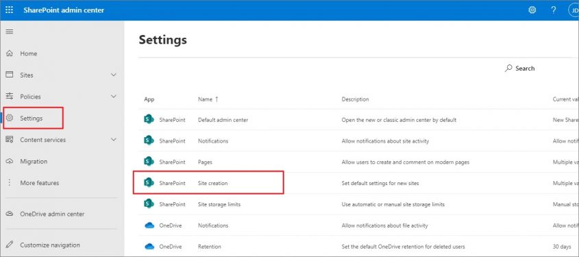 Check your SharePoint online storage information