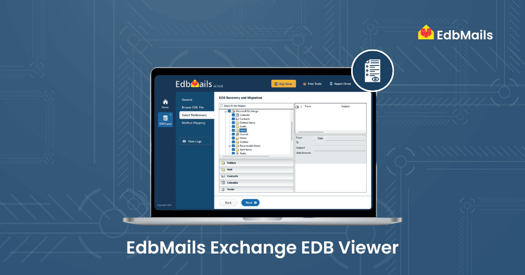 EdbMails Free offline Exchange EDB File Viewer