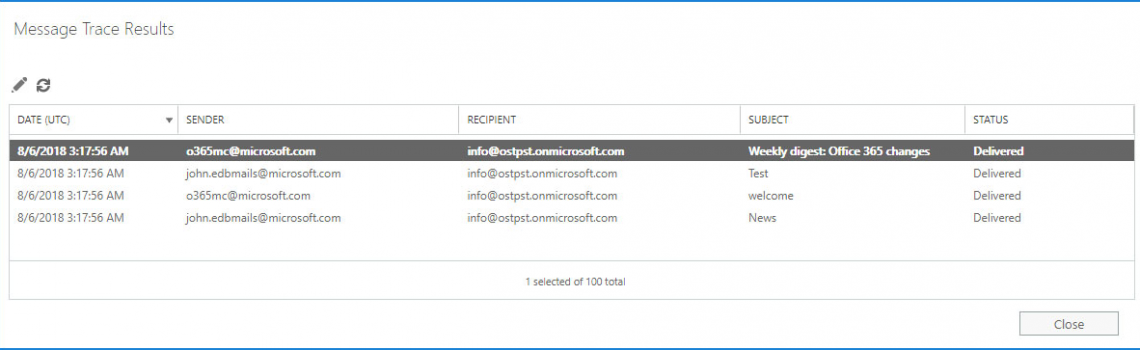 Message Tracking in Office 365 Exchange Online